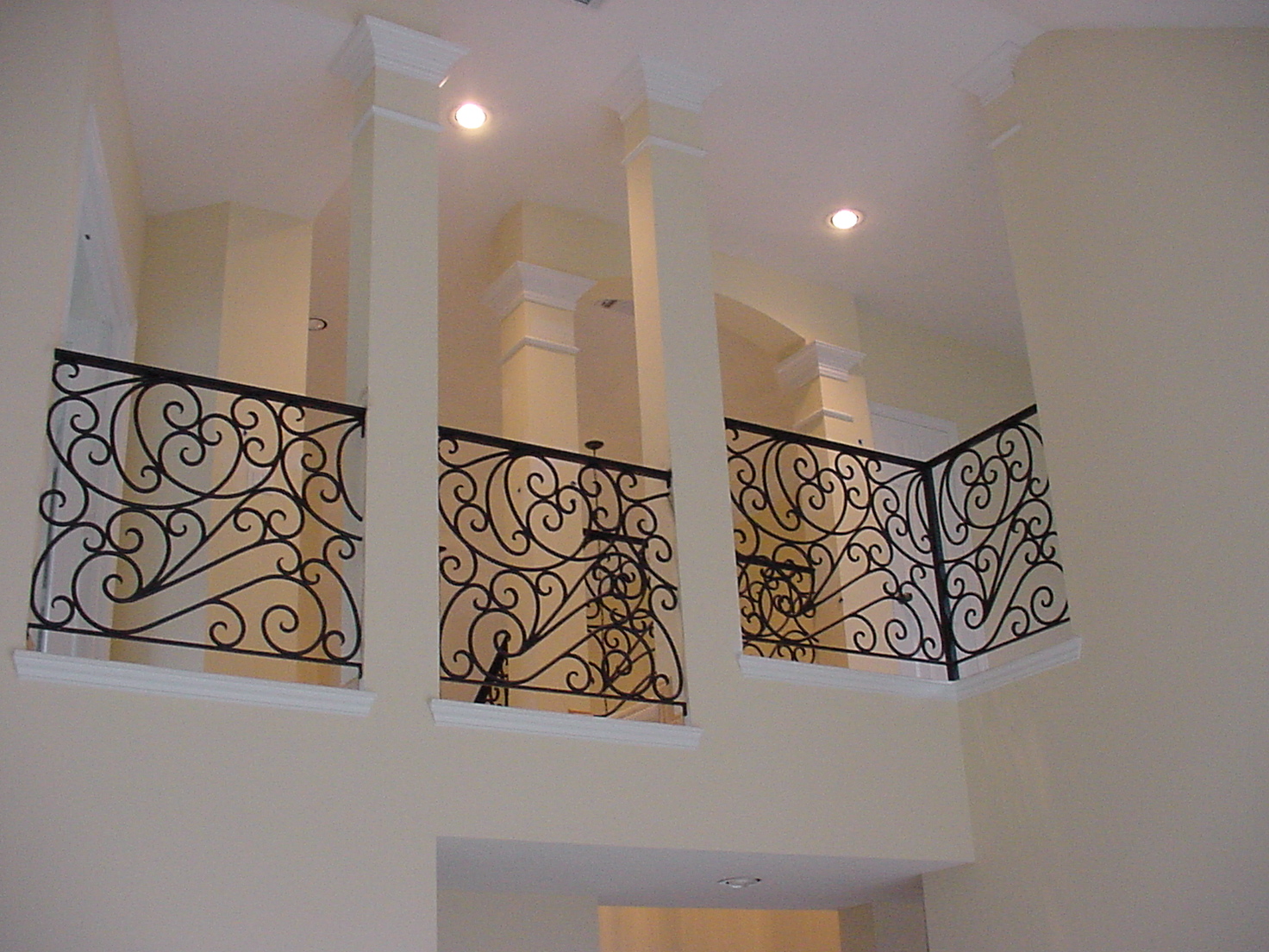 custom iron panel stair balcony 3 | House of Forgings | Stair and ...