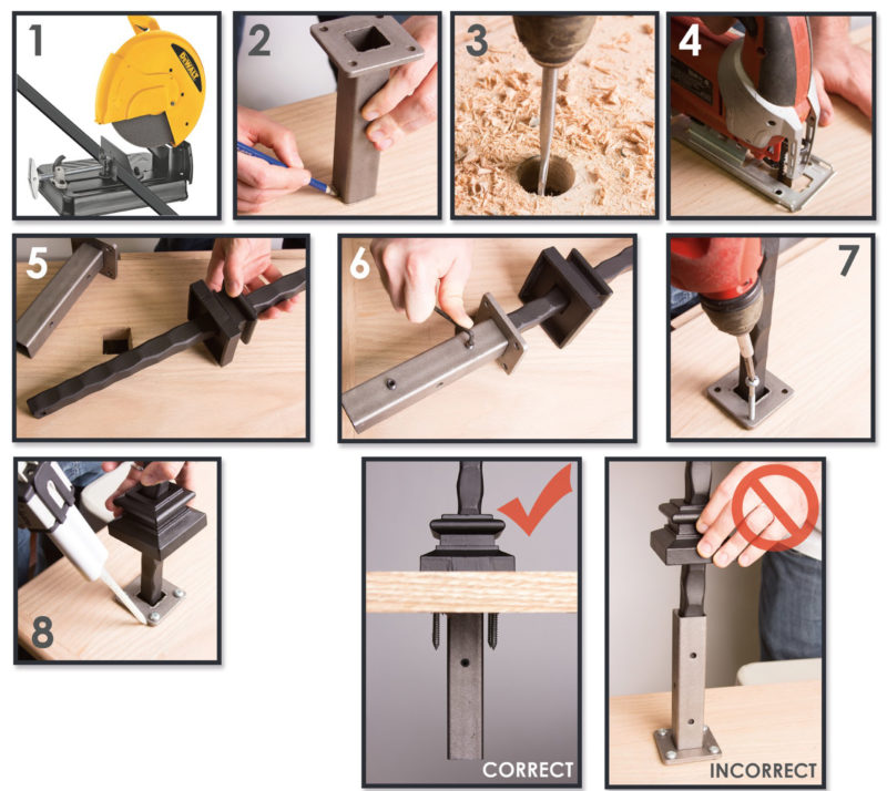 How to Install Iron Newel Posts on Stairs and Railing