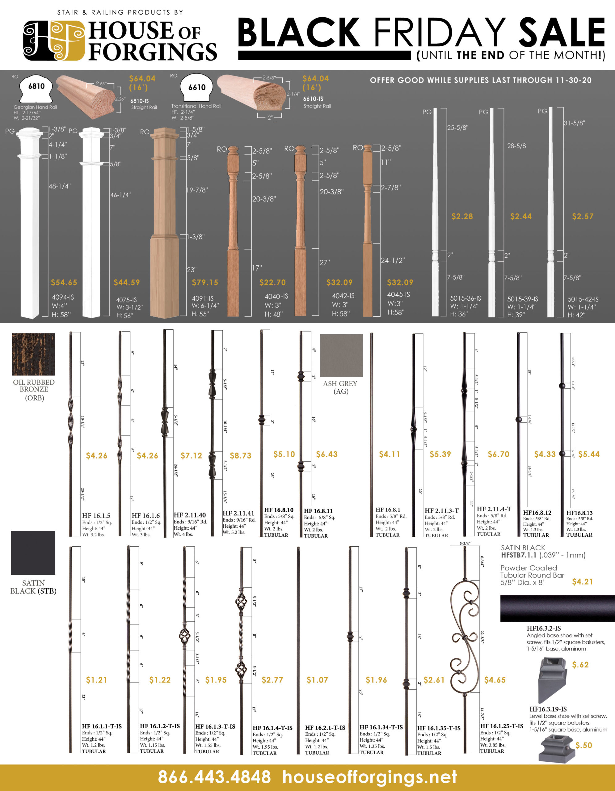 HF Black Friday Sale-A10 | House of Forgings | Stair and Railing Products