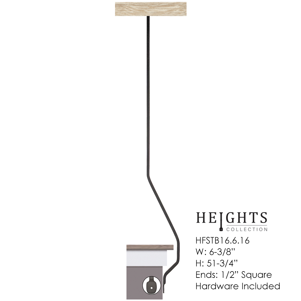 HFSTB16.6.16 – Angular Wall Mount Iron Baluster | House of Forgings ...