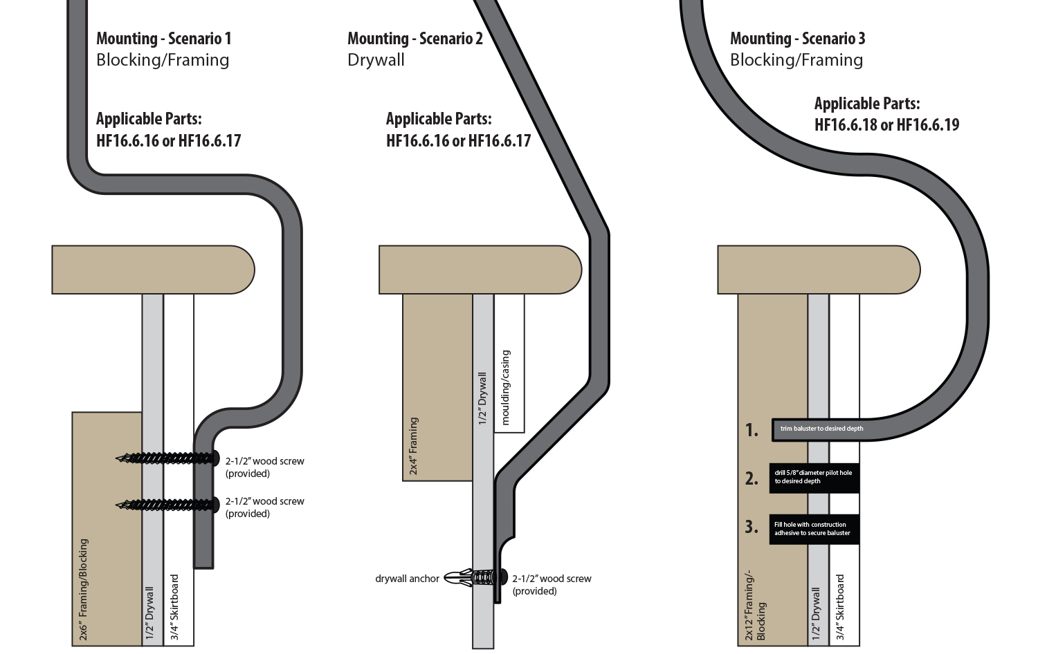 HFSTB16.6.16 – Angular Wall Mount Iron Baluster | House of Forgings ...