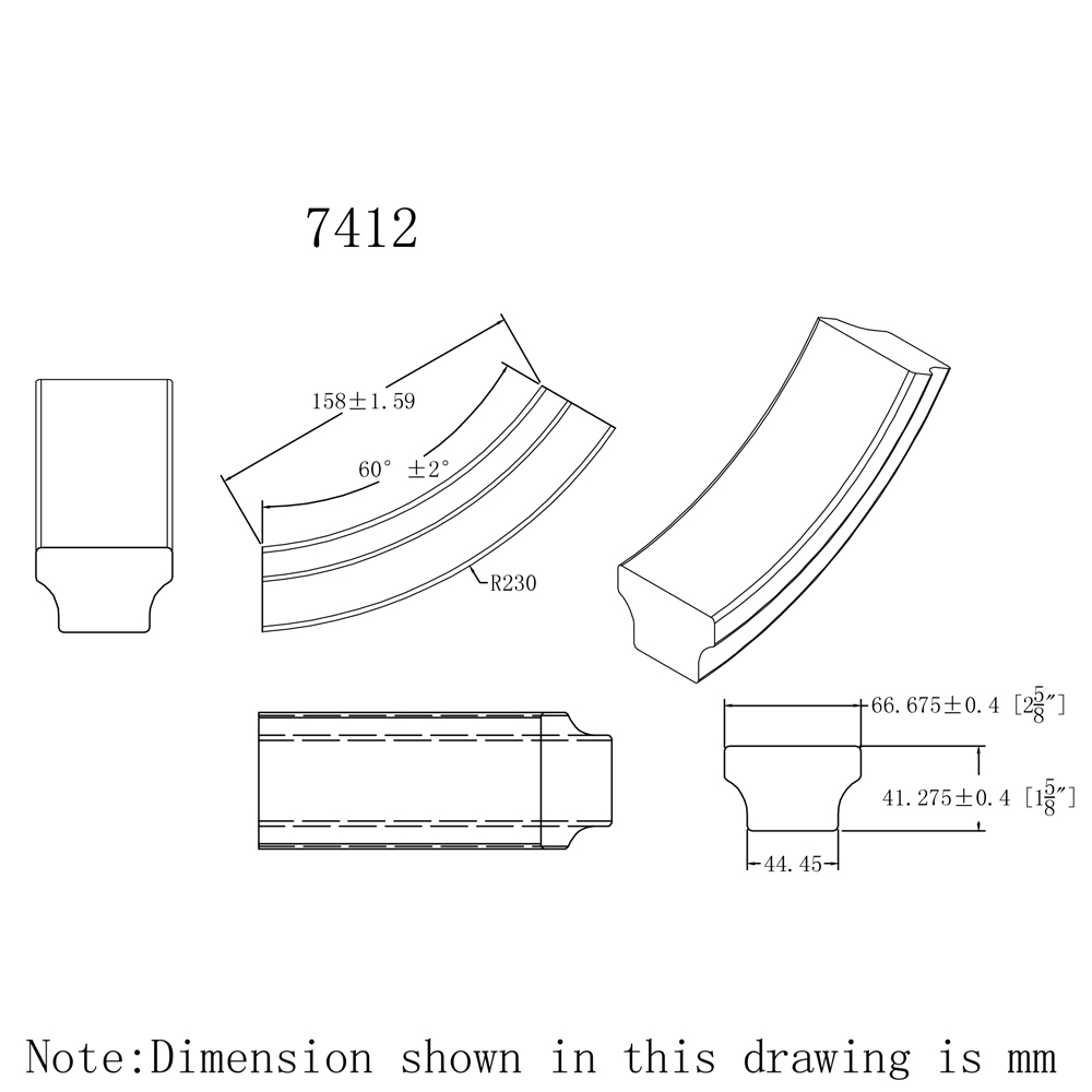 7412 Up Easing Wood Handrail Fitting | House of Forgings | Stair and ...