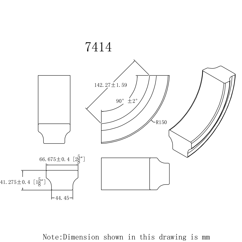 7414 – 90 Degree Up Easing Wood Handrail Fitting | House of Forgings ...