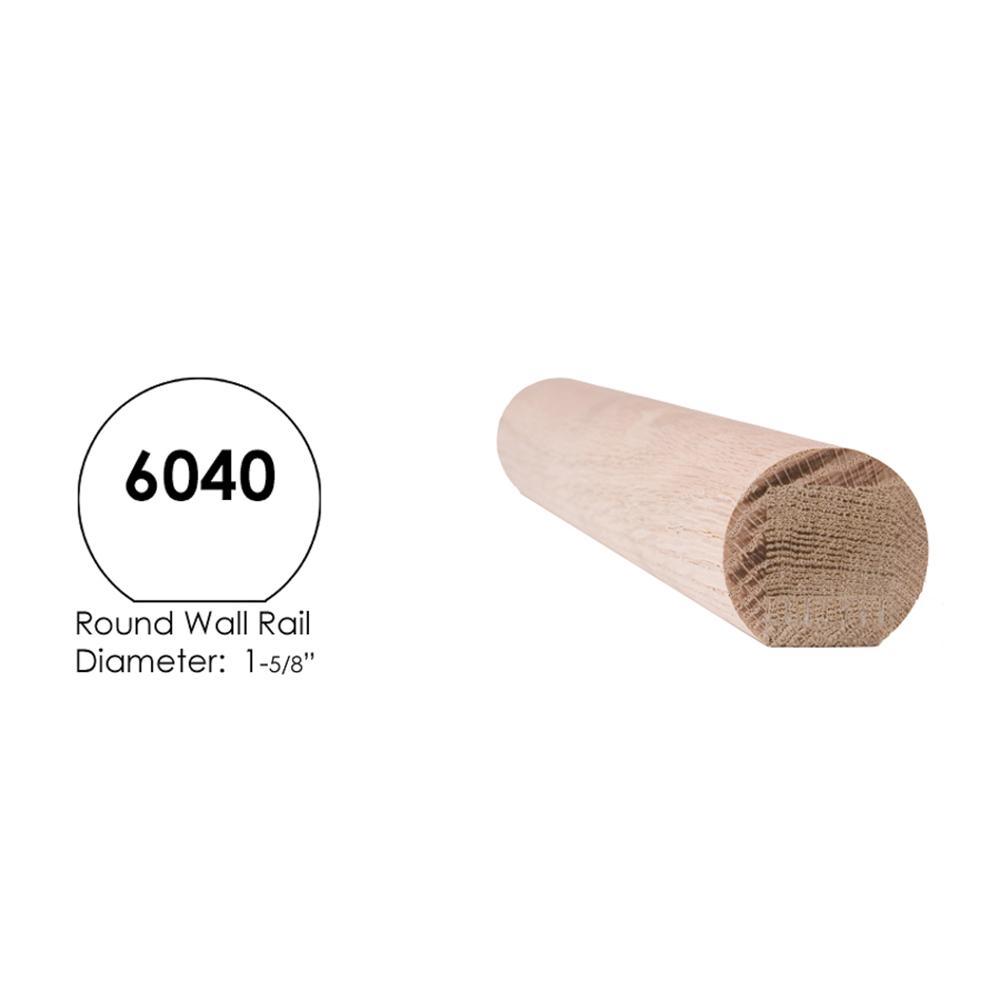 6040 Series Wall Handrail in Red Oak - Secure Wall Railing