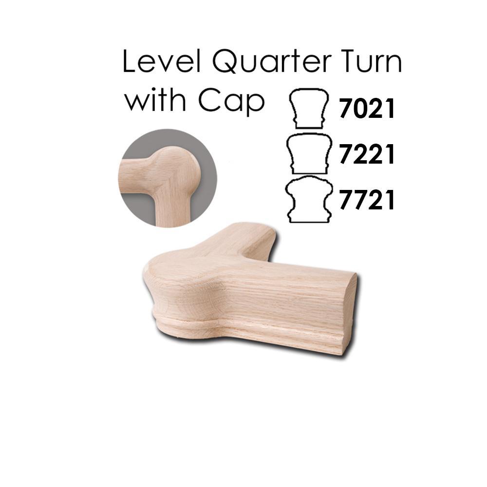 7021 Level Quarter Turn with Cap Wood Handrail Fitting | House of ...