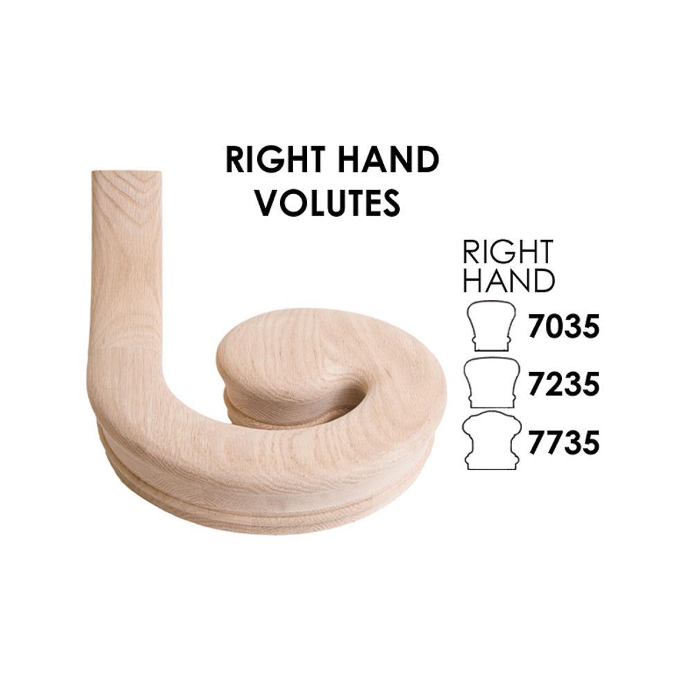 7035 Right Hand Volute Wood Handrail Fitting | House of Forgings ...