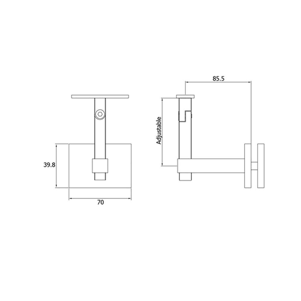 Adjustable Handrail Support for Glass | House of Forgings | Stair and ...