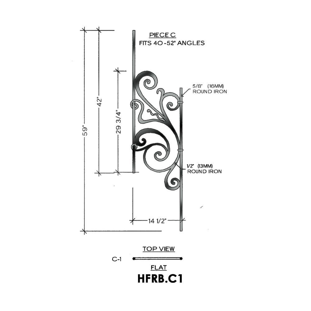Rebecca C1 – Flat & Angled Panel | House of Forgings | Stair and ...